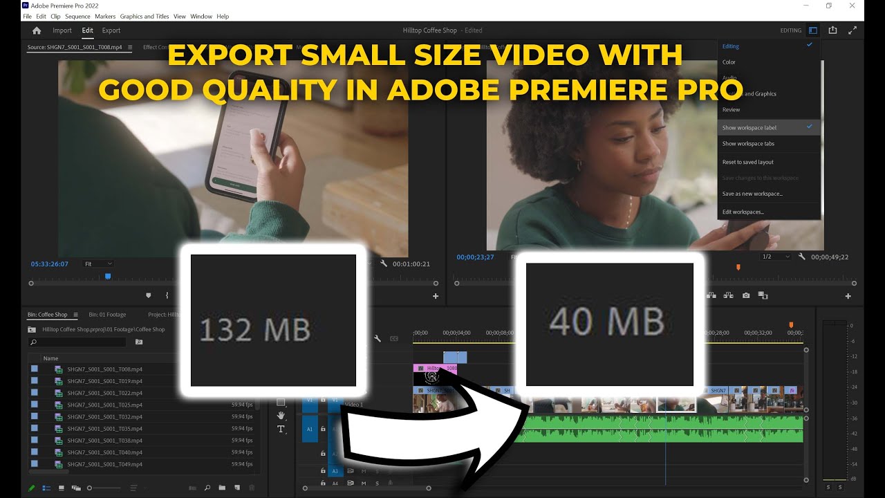 EXPORT LOW SIZE VIDEO IN ADOBE PREMIERE PRO WITHOUT LOOSING QUALITY ...