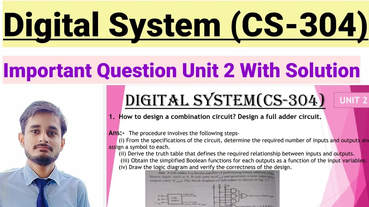 RGPV BTech 3rd Semester Digital System Important Question || Unit 2 || Digital System Question ...