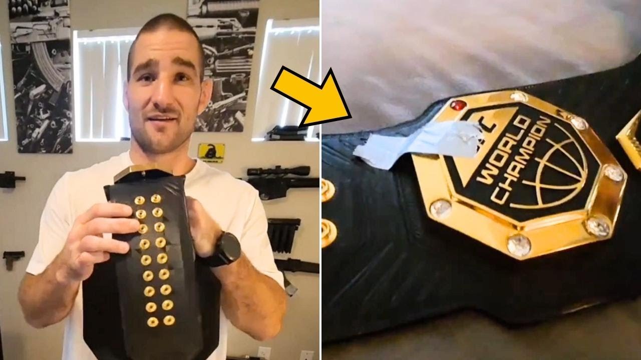 Sean Strickland Breaks His UFC Belt - YouTube