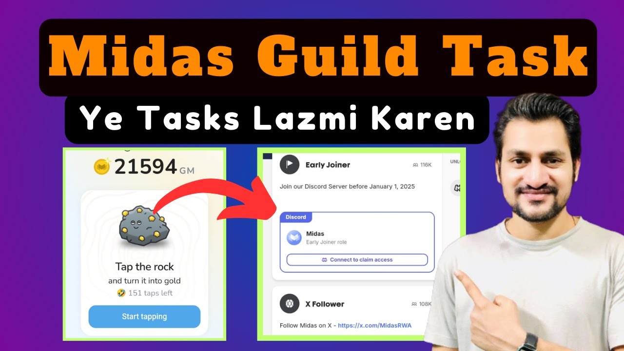 Midas Airdrop Guild Tasks | Midas Mining Important Tasks | Midas K Ye ...