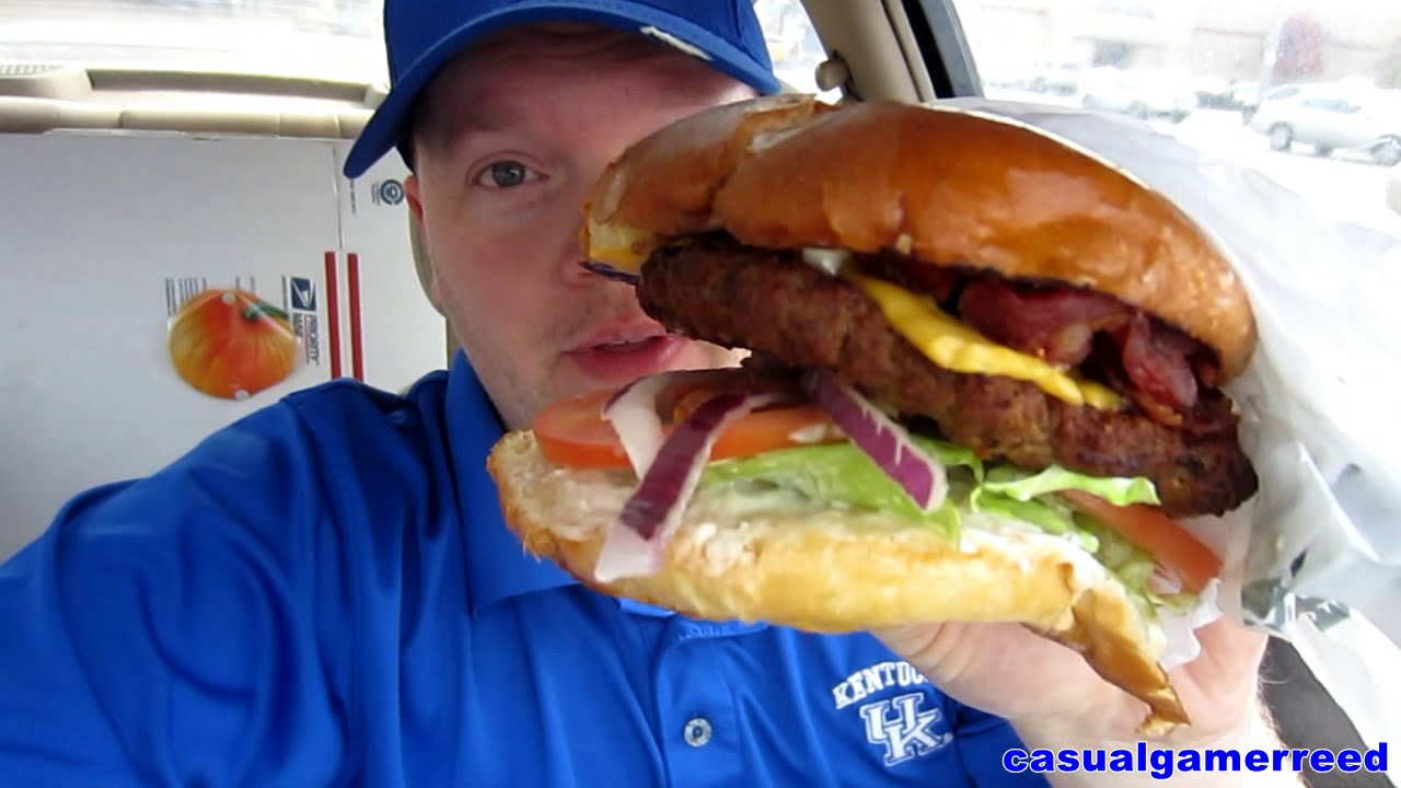 Reed Reviews Hardee's Mile High Bacon Thickburger - YouTube