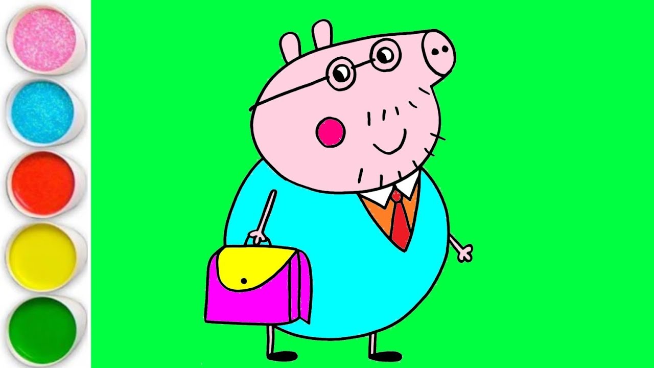 How to Draw and Color Daddy Pig 🐷💼 |Drawing for Kids - YouTube