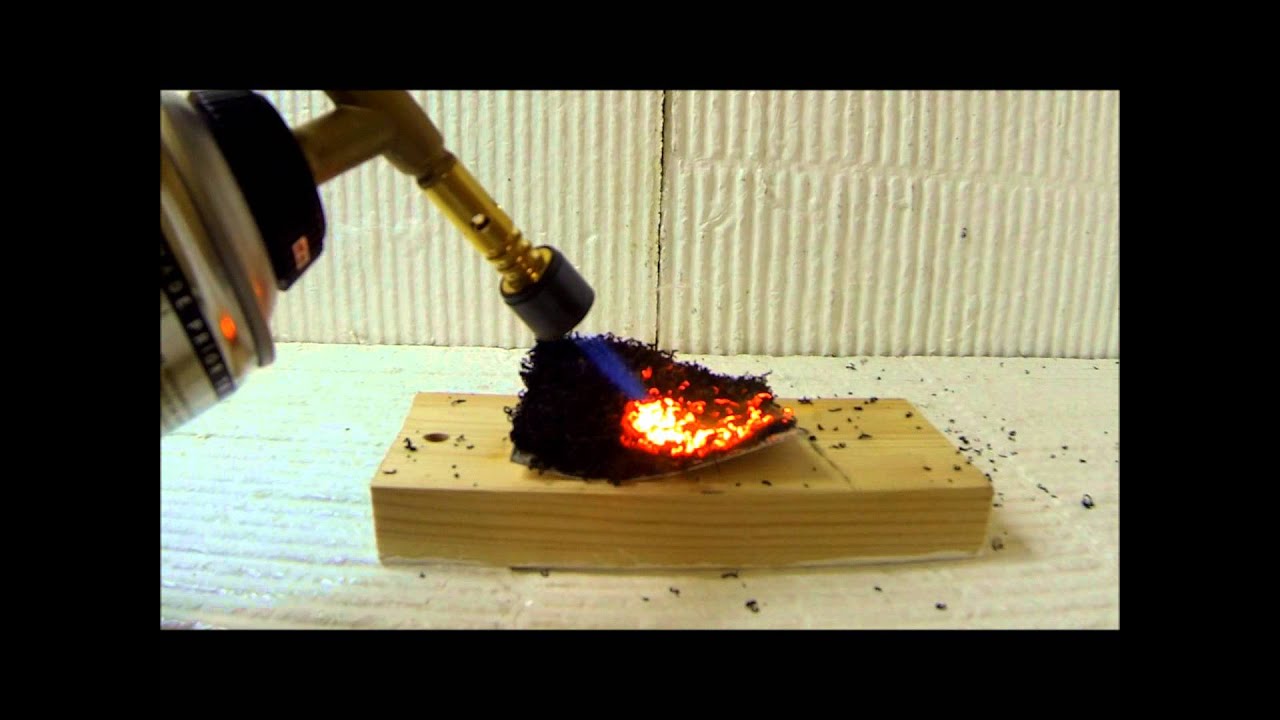 Intumescent material burning - YouTube