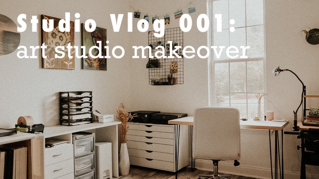 Studio Vlog 001 ☆ Art Studio Makeover, Tour w/ Voiceover, Chill Vibes ...