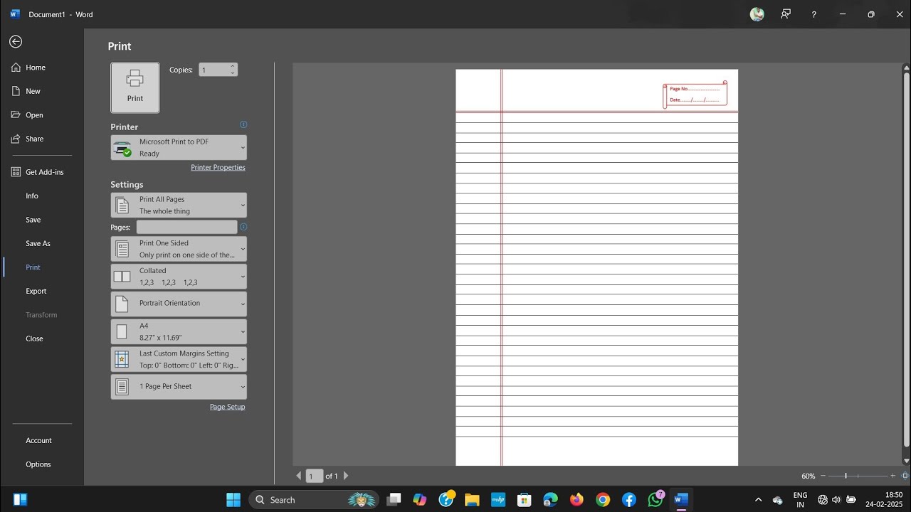How to make Notebook Paper in Microsoft Word_ MS Word #computer #laptop ...
