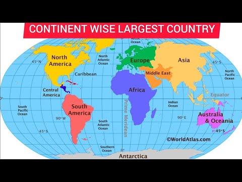 CONTINENT WISE LARGEST COUNTRY - YouTube