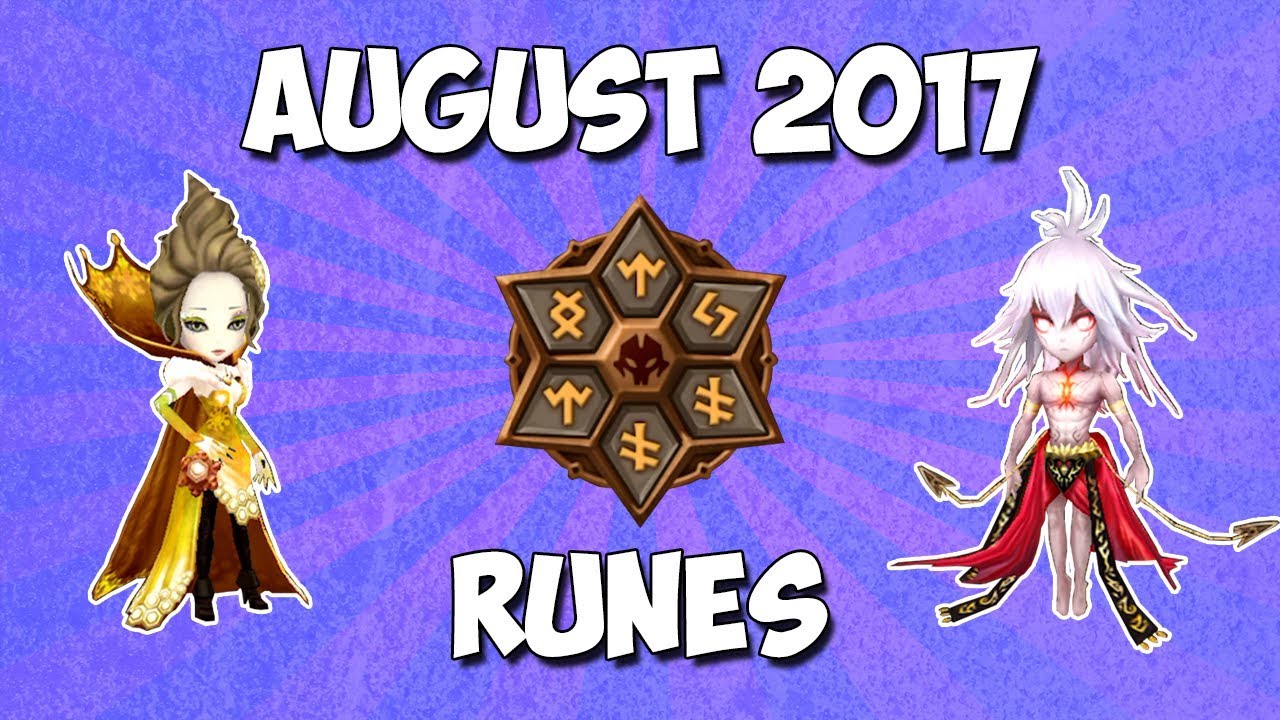 Summoners War - August 2017 Rune / monster build showcase! - YouTube