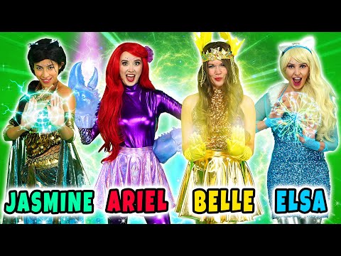 ELSA ARIEL BELLE MAGIC SUPER POWERS. WITH JASMINE, GENIE AND JAFAR. Totally TV Parody.