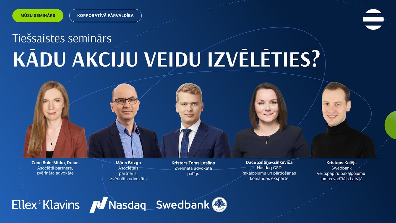 Tiešraides seminārs: KĀDU AKCIJU VEIDU IZVĒLĒTIES? | 09.04.2024. - YouTube