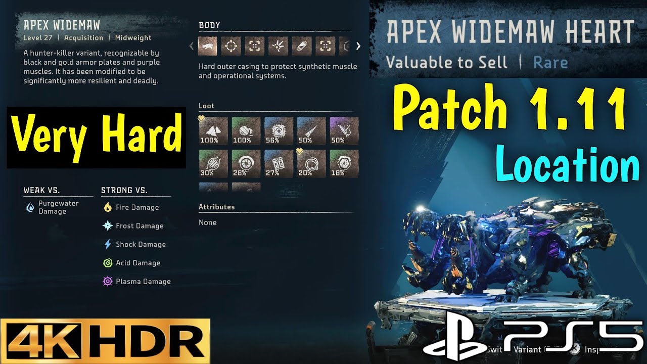 Apex Widemaw Heart Location Horizon Forbidden West Update 1.11 PS5 ...