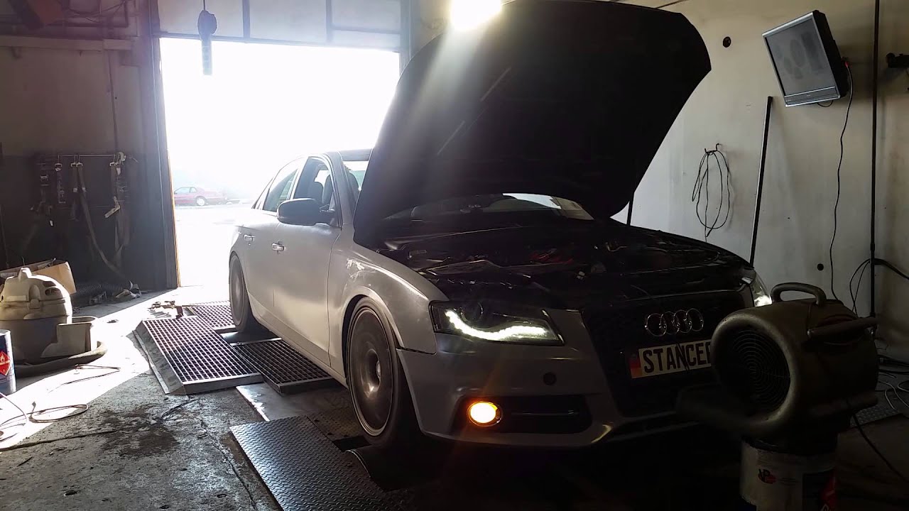 2012 Audi B8 A4 KO4 + Meth APR 100 Oct DYNO RUN - YouTube