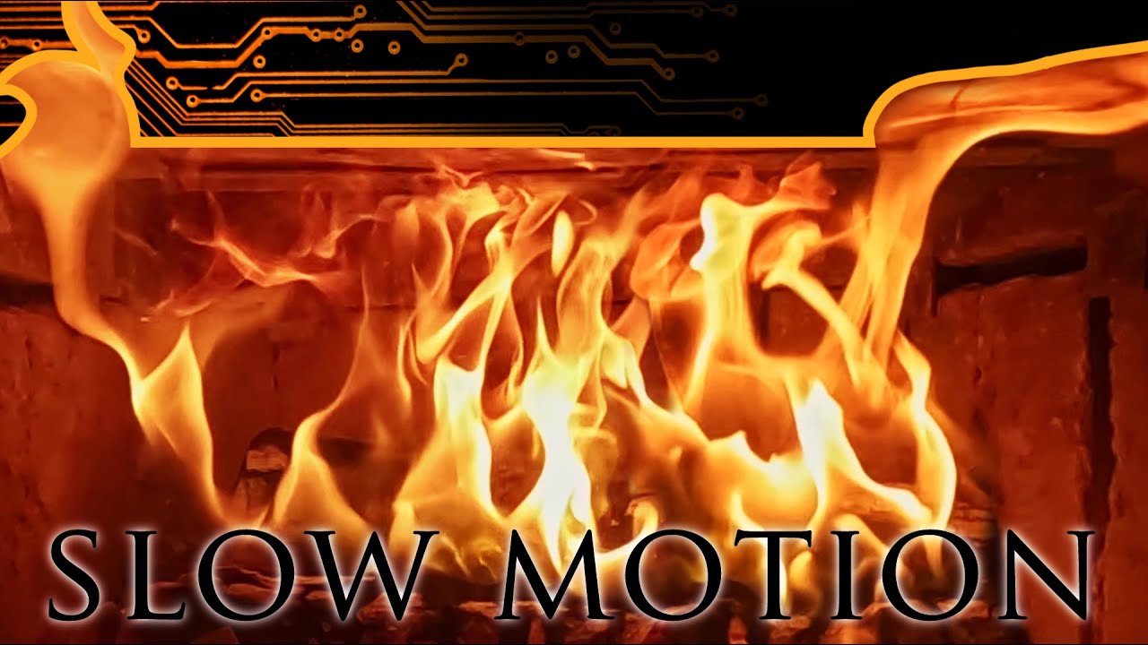 Slow Burn Fire - Slow Motion Woodstove, Flames, Long Fireplace, No ...