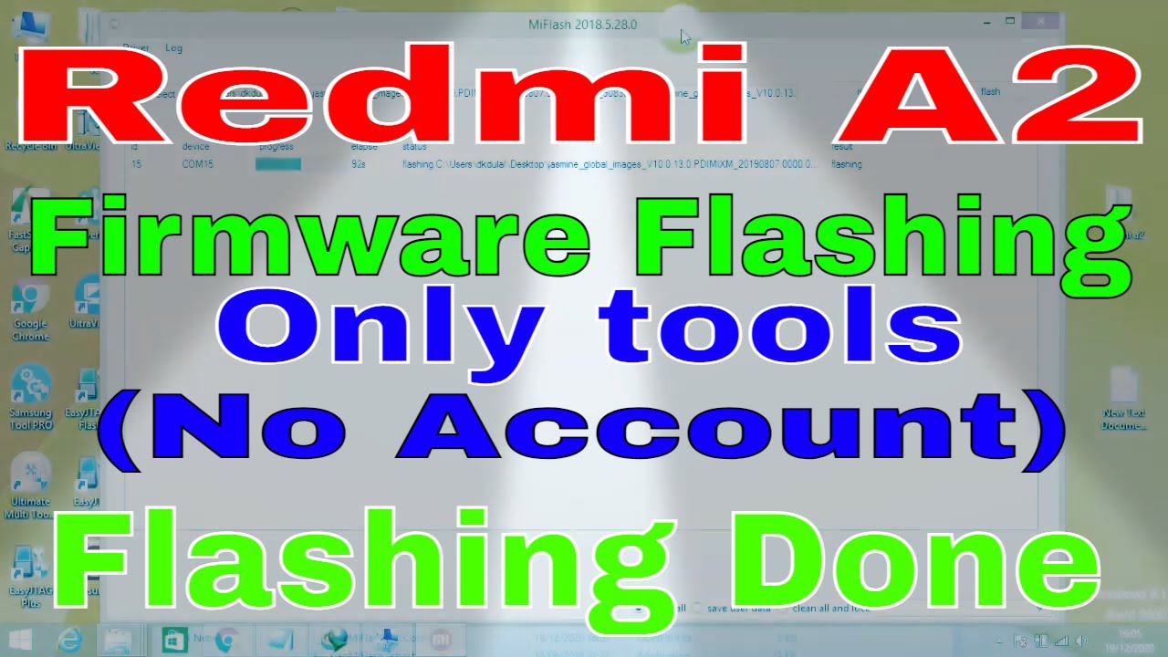 Redmi A2 Firmware Flashing only tools ((No Account))Download Done - YouTube