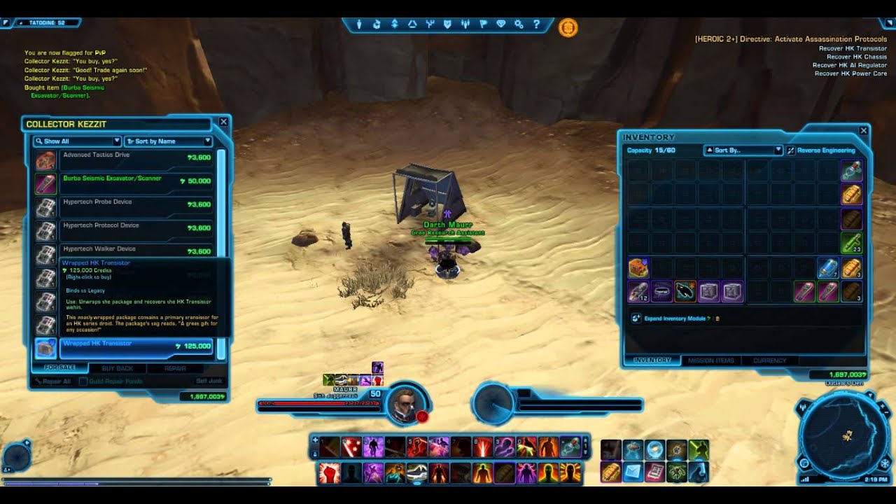 SWTOR- HK Transistor/Extra scanner - YouTube