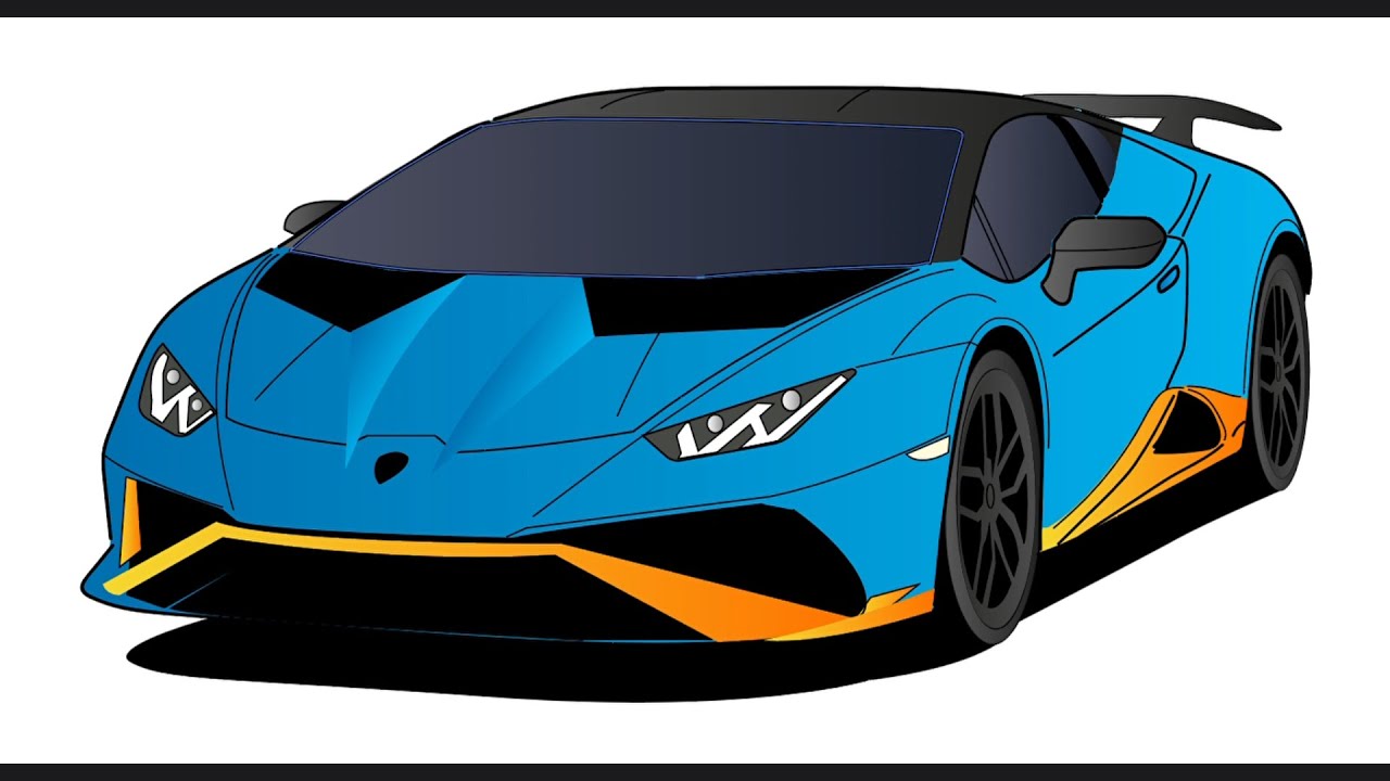 How to draw a LAMBORGHINI HURACAN STO / drawing lambo huracan step by ...