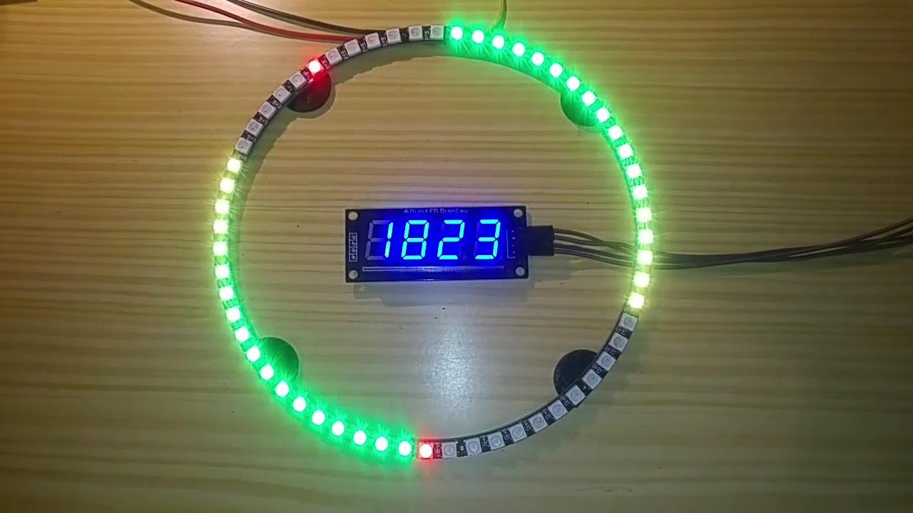 Vu-Mètre Stéréo Ring 60 LED RGB Neopixel v1.0 - Arduino Nano - YouTube