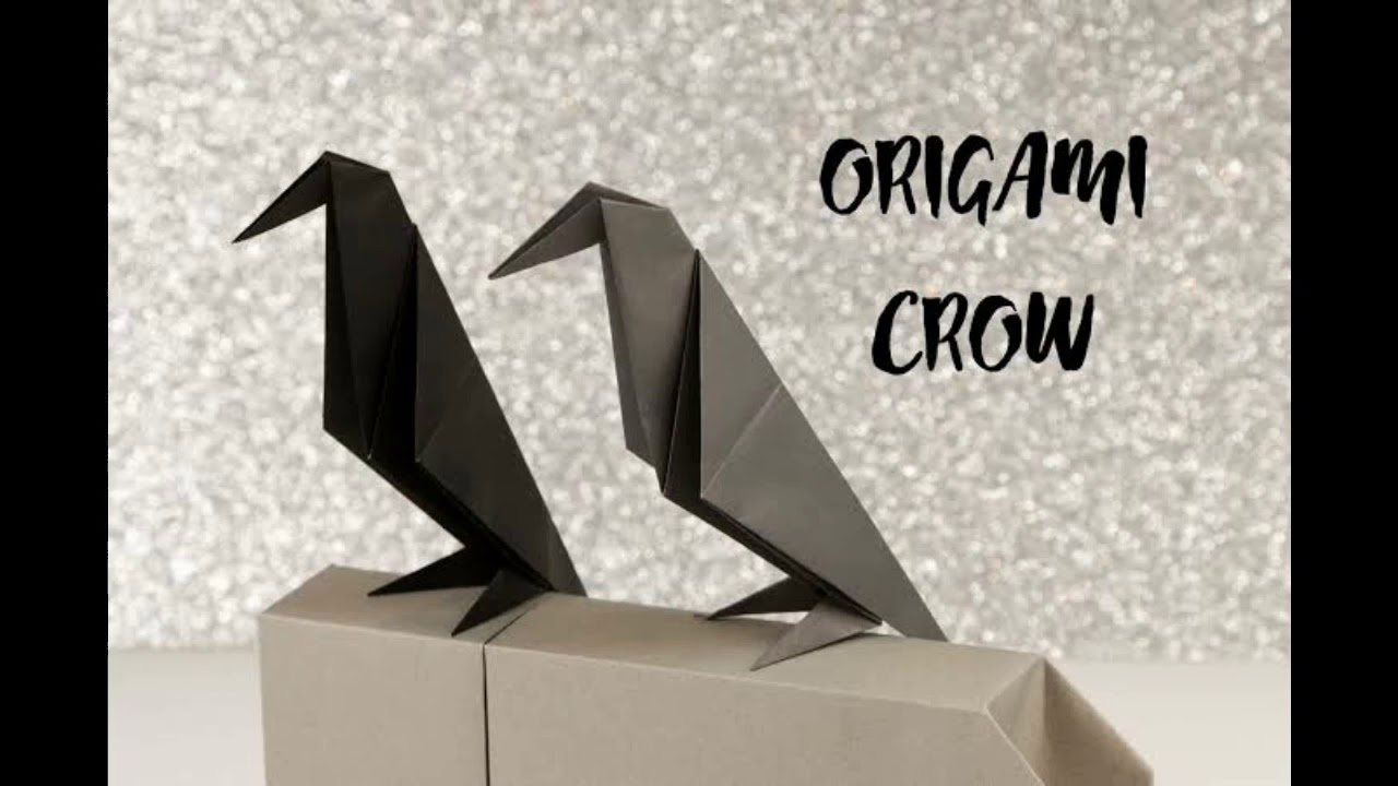 How to make a paper crow/no gum easy method - YouTube