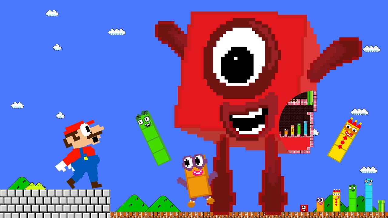 Mario vs the Giant Numberblocks 1 Maze | Game Animation - YouTube