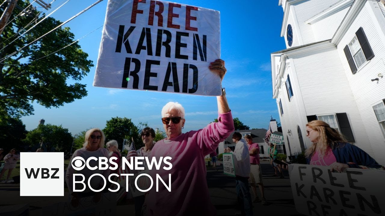Group holds protest outside Karen Read jury deliberation, saying she's ...