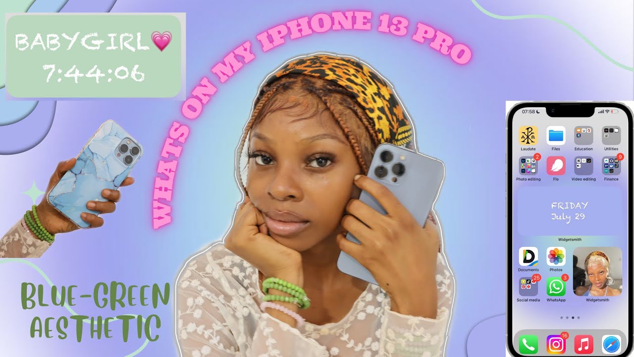 WHATS ON MY IPHONE 13 PRO MAX? *SIERRA BLUE* 2022 | widgets, aesthetics ...