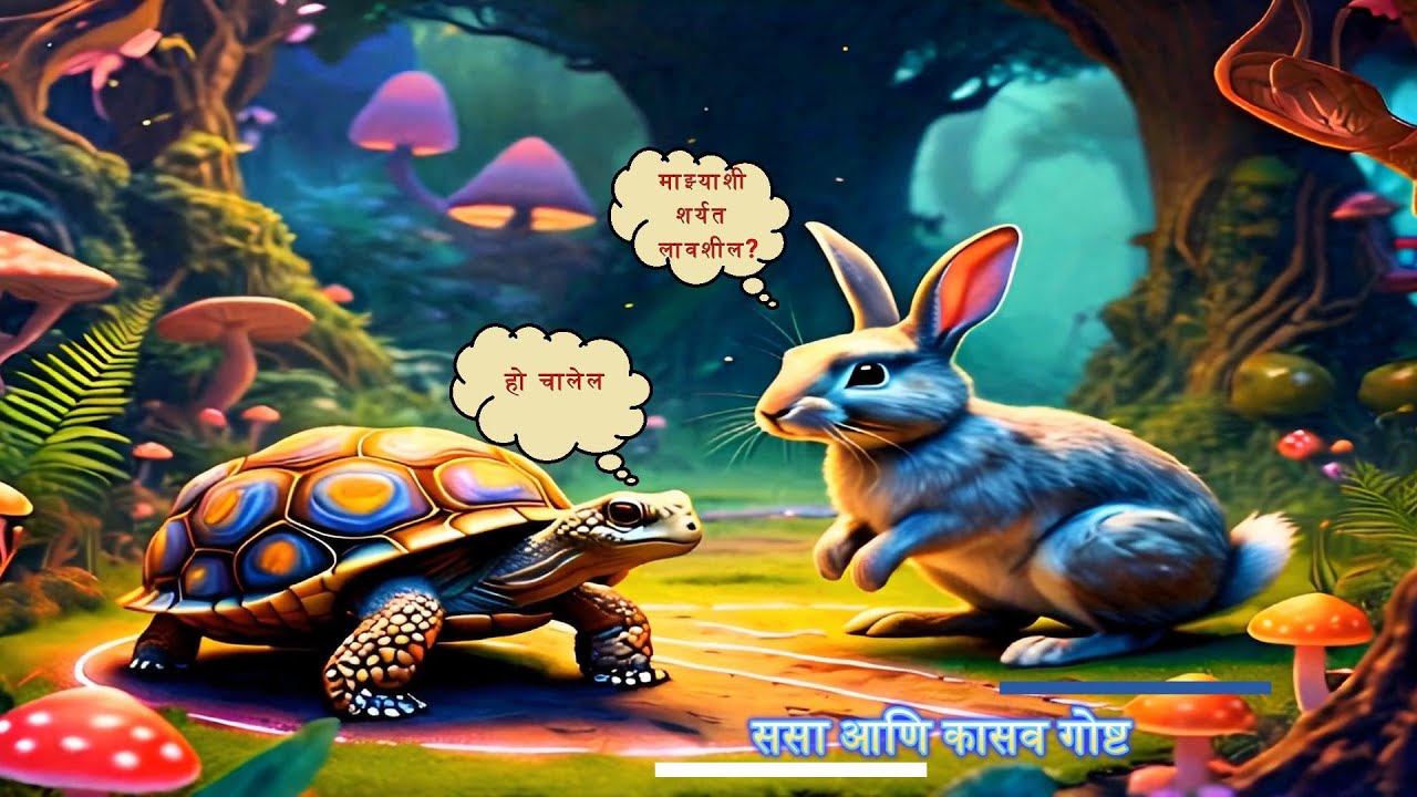 ससा आणि कासव | Rabbit & Tortoise | Marathi Story | Marathi Goshti ...