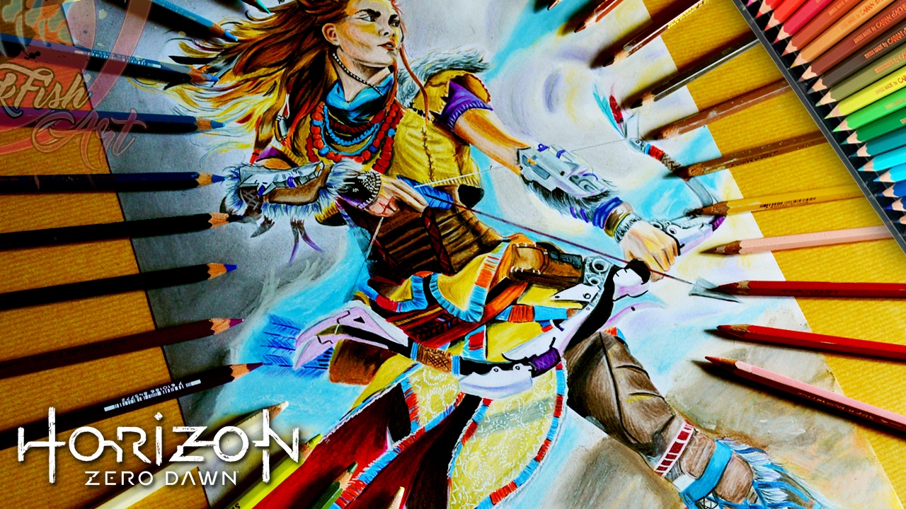 Drawing : Horizon Zero Dawn : Aloy : Playstation 4 / Lookfishart - YouTube