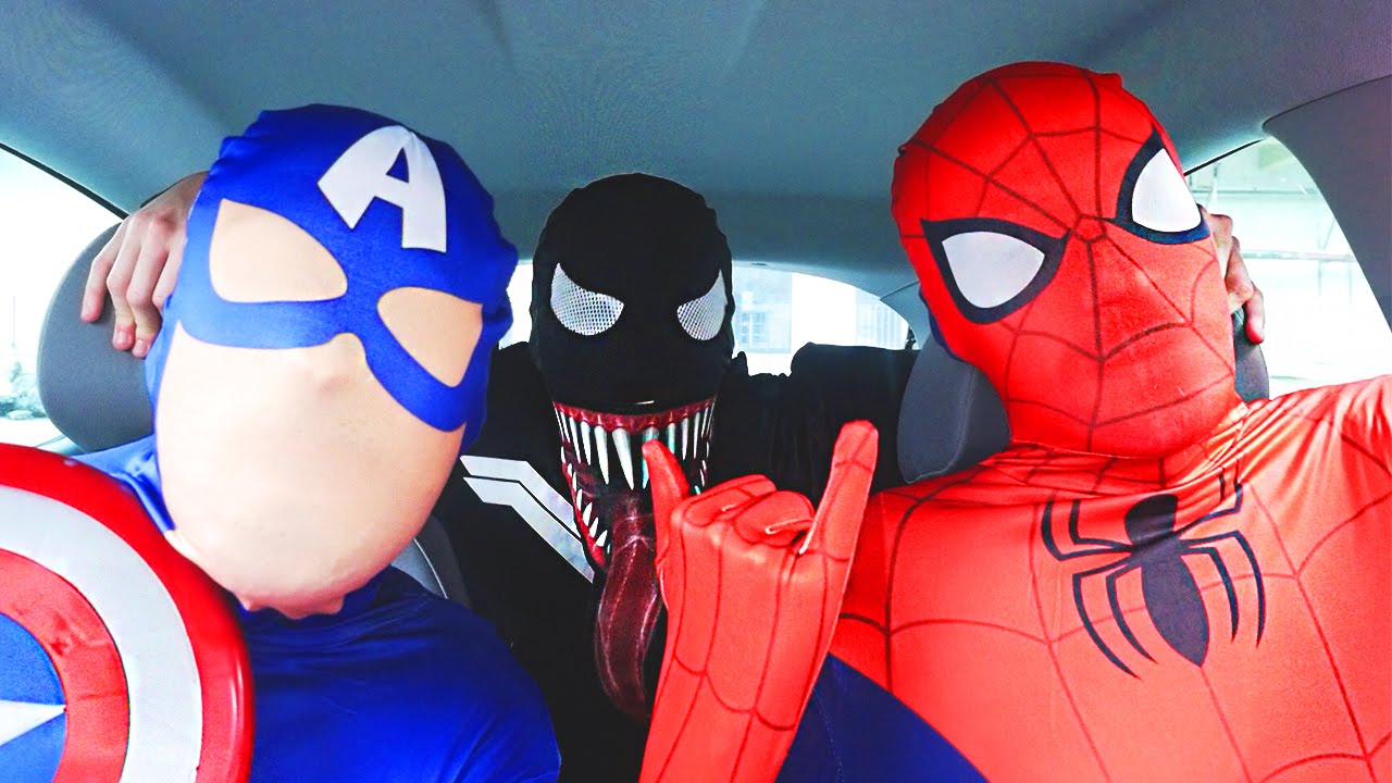Superheroes Dancing in Car - YouTube