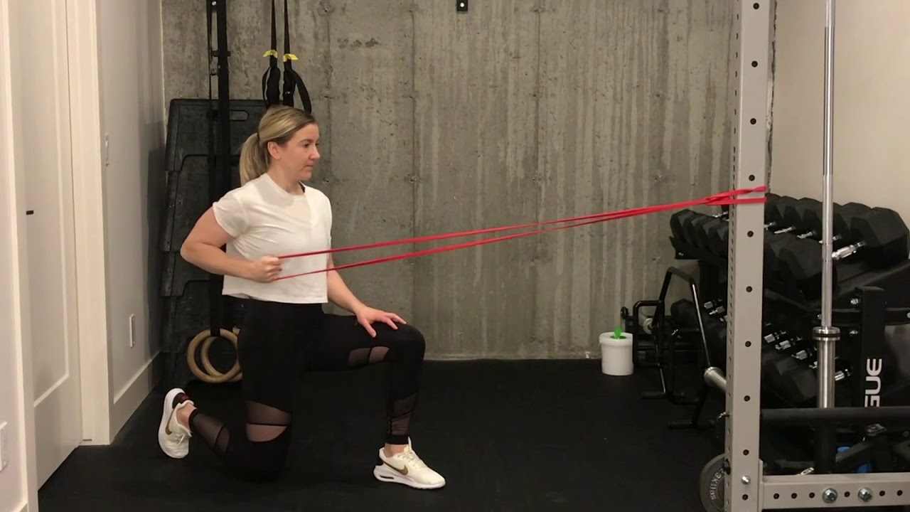 Half Kneeling Single Arm Band Row - YouTube