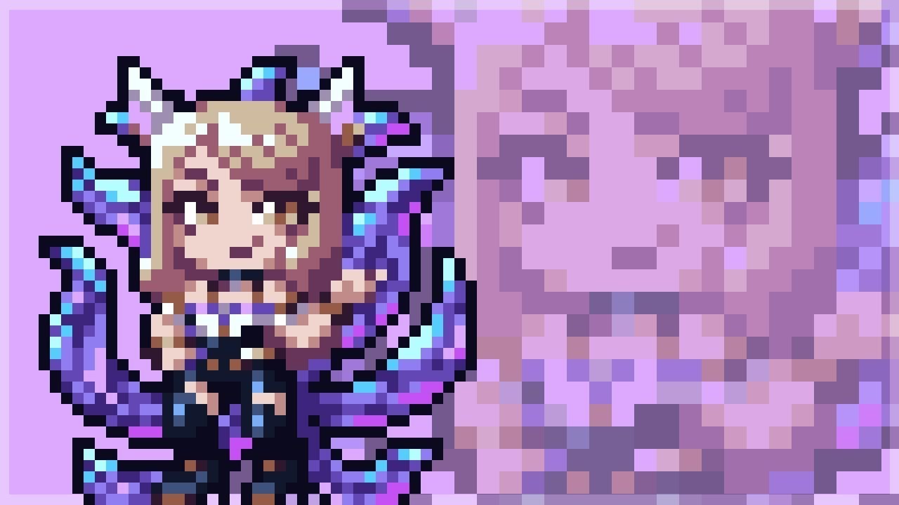 K/DA AHRI PIXEL ART SPEEDPAINT - LilMissSunBear - YouTube