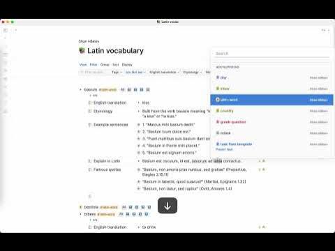 LLPSI Lingua Latina: Familia Romana - learning vocab with Tana.inc, AI, spaced repetition and ...