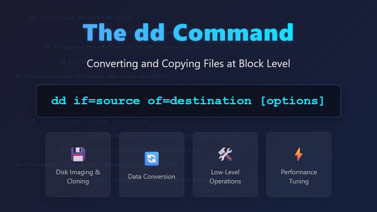 Mastering the 'dd' Command: Copy, Convert, and Clone Data Safely! - YouTube
