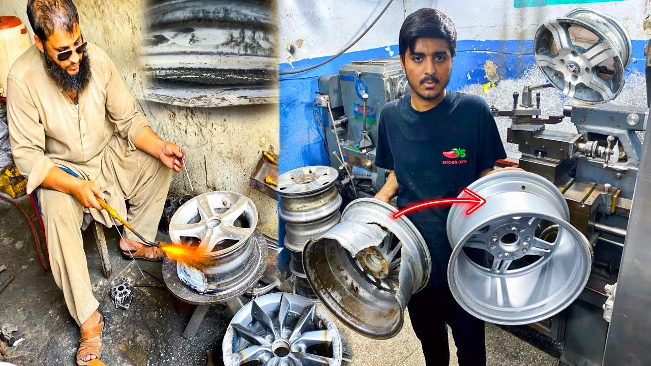 How To Repair Crack Broken Alloy Rim Repair \ Amazing Technique Of ...