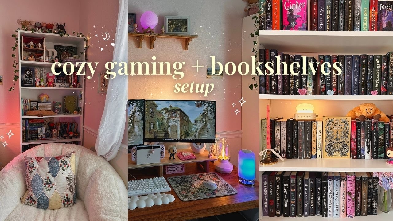 Cozy Gaming & Bookshelves Setup and Tour ･ﾟ *:･ﾟ fantasy-themed 🌲🧝‍♂️💫 ...