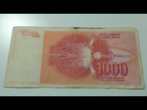 eski para   1000 dinar Yugoslavya