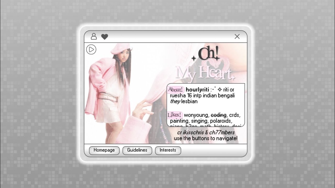 2000's blog style carrd for pro plus - © ikisschris & ch77mbers - YouTube