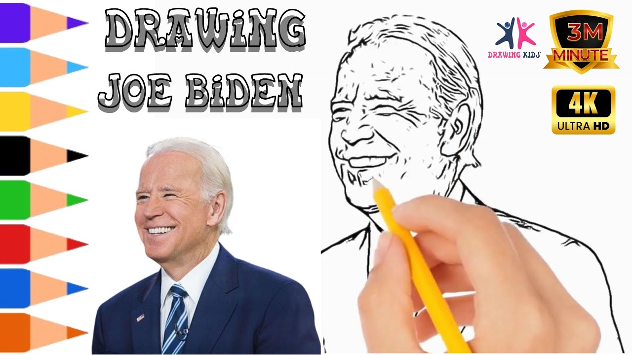 draw Joe Biden easy, Joe Biden, Joe Biden drawing, [KK Drawing Kids ...