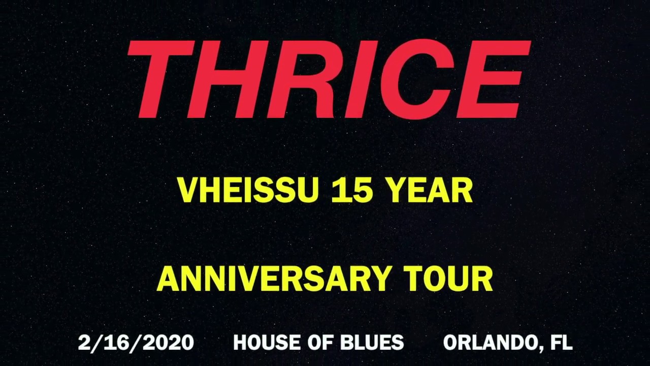 Thrice Live Vheissu 15 Year Anniversary Tour House Of Blues Orlando, FL ...