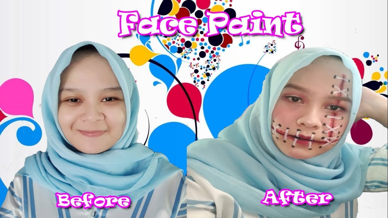 Face Paint (muka sobek) Halloween, Tutorial. For Beginner - YouTube