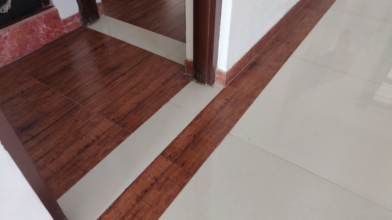 ivory and wooden colour tiles flooring design - YouTube