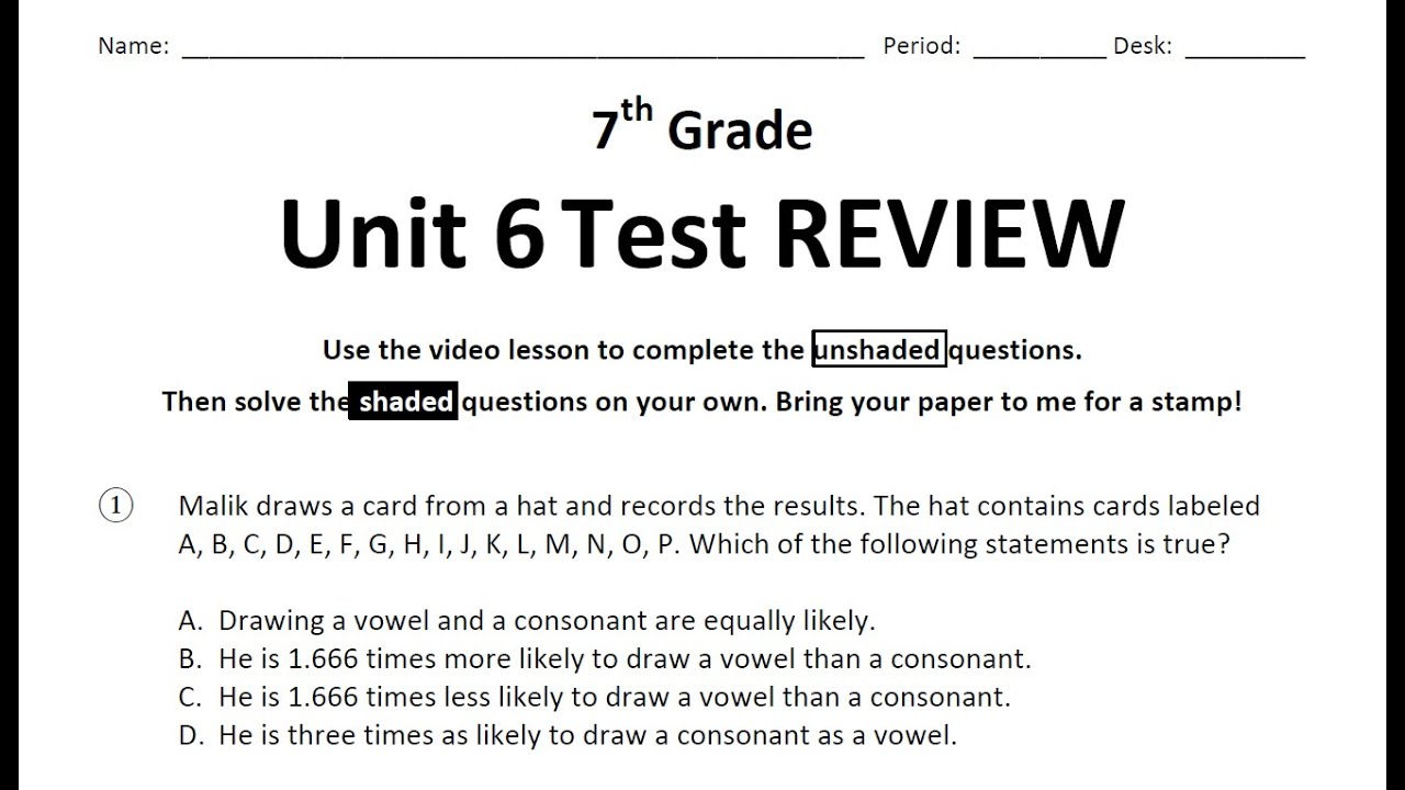 Unit 6 Test Review - YouTube