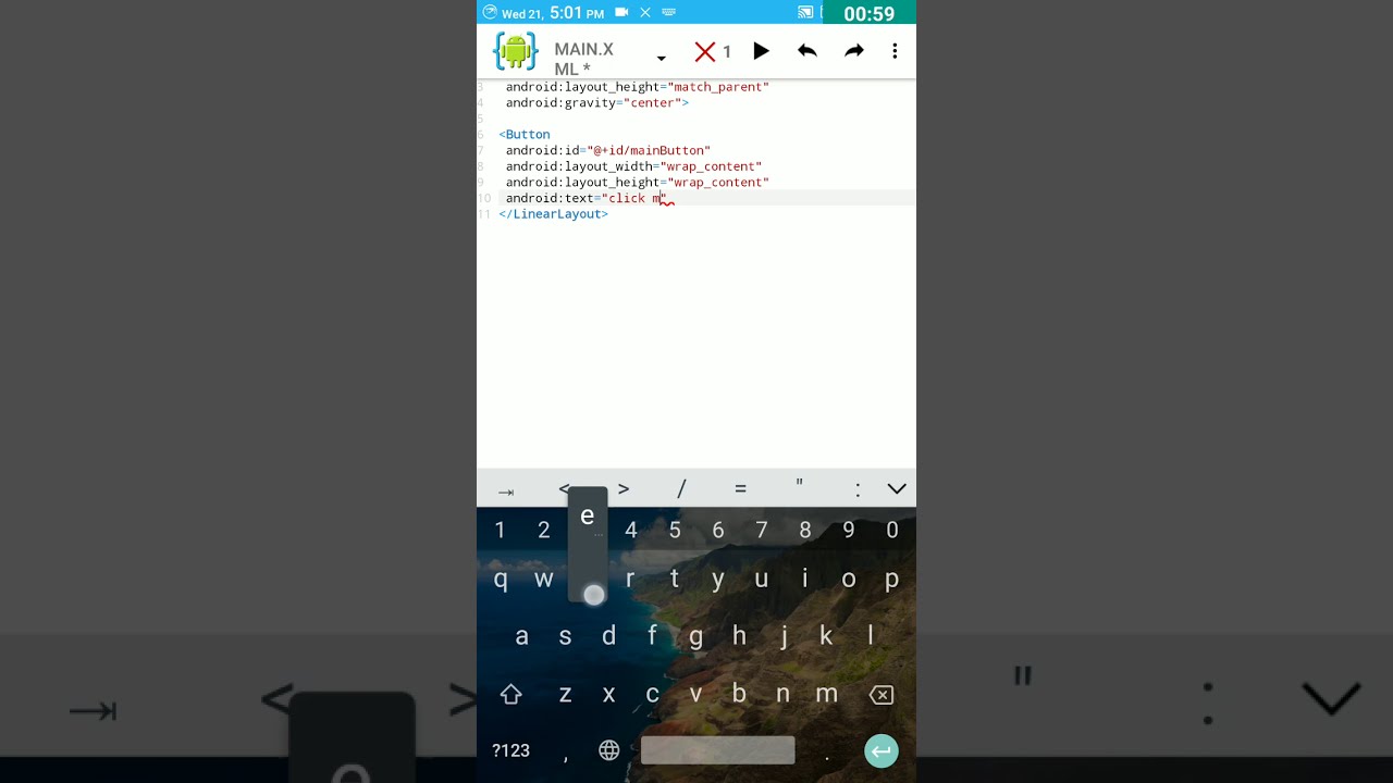 Adding a button to our app [AIDE tutorial] - YouTube