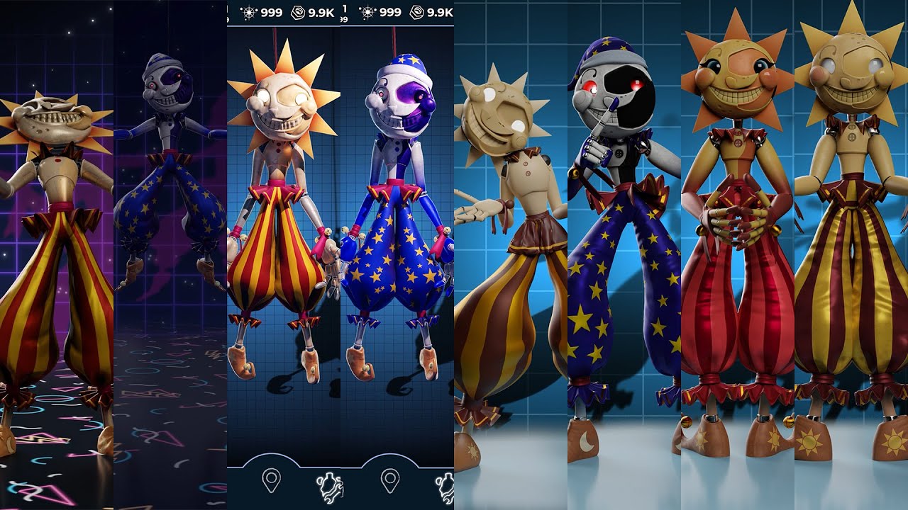 Sunrise and Moondrop + Extra Skins FNaF Animations - YouTube