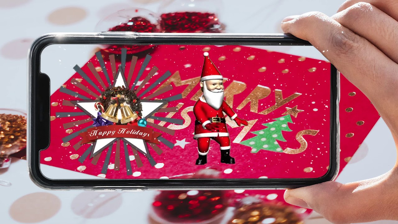 Animated Augmented Reality WebAR Christmas Card example - YouTube