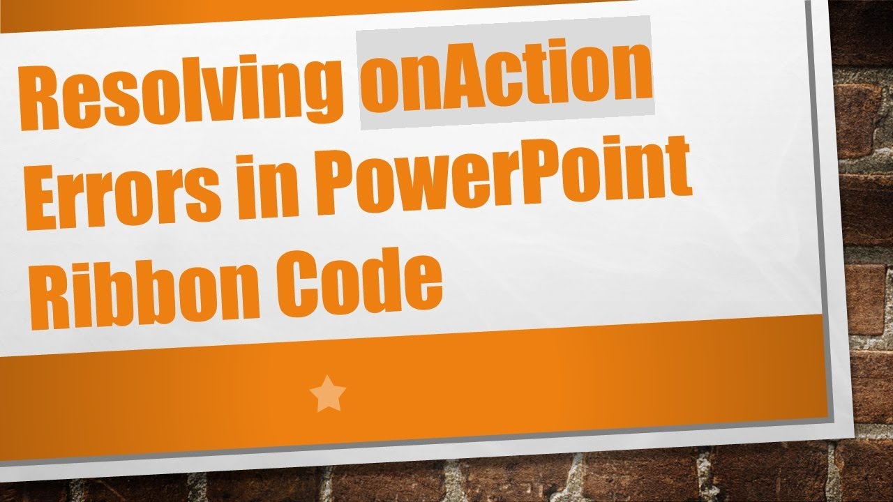 Resolving onAction Errors in PowerPoint Ribbon Code - YouTube
