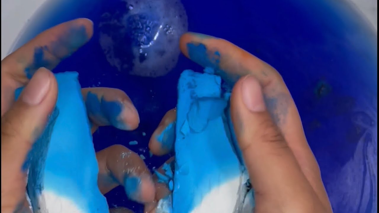Blue Sizzling Water Crumble | Oddly Satisfying | Asmr - YouTube
