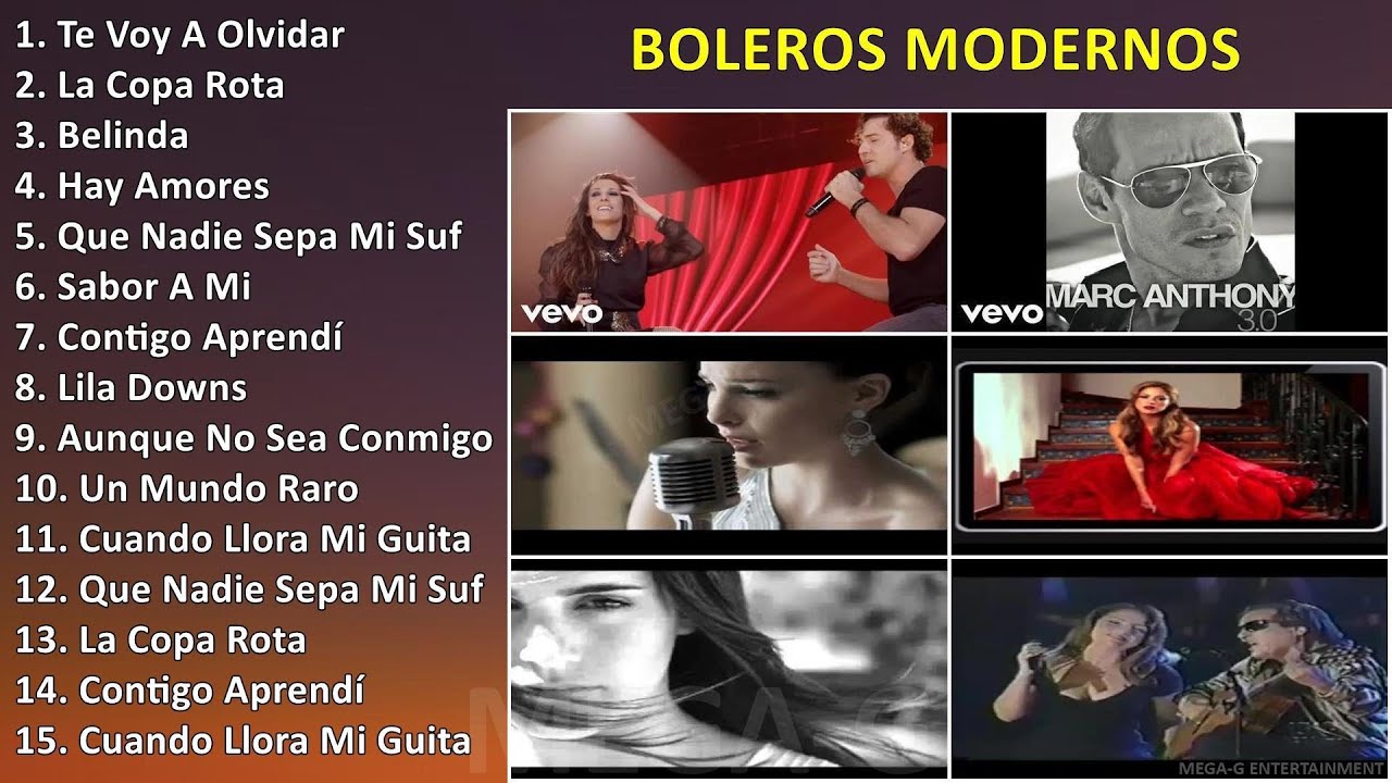 Boleros modernos ~ Grandes Éxitos Enganchados - YouTube