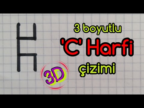 3 Boyutlu 'C' Harfi Çizimi // How to Draw 3D Letter 'C'