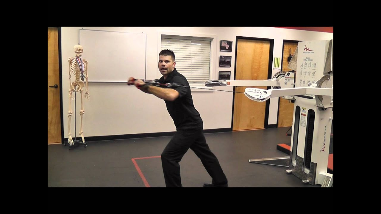Absolute Physical Therapy Standing Cable Press - YouTube