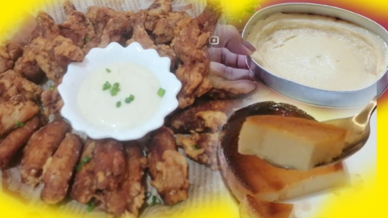 Homecooking: Chicken wings with Garlic dipping Sauce + Dessert of Leche ...