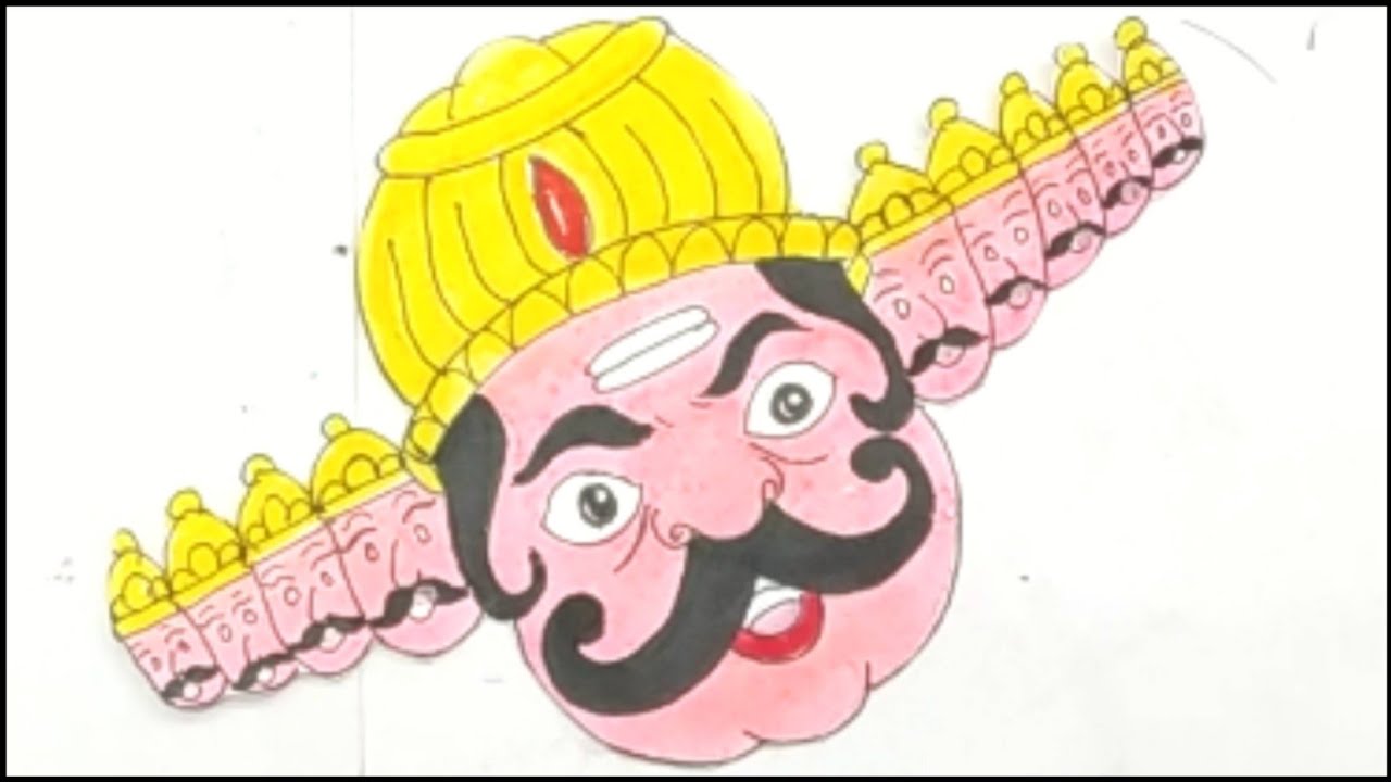 रावण का Face कैसे बनाए 👹| How to make ravan face for Dussehra/Ravan ...